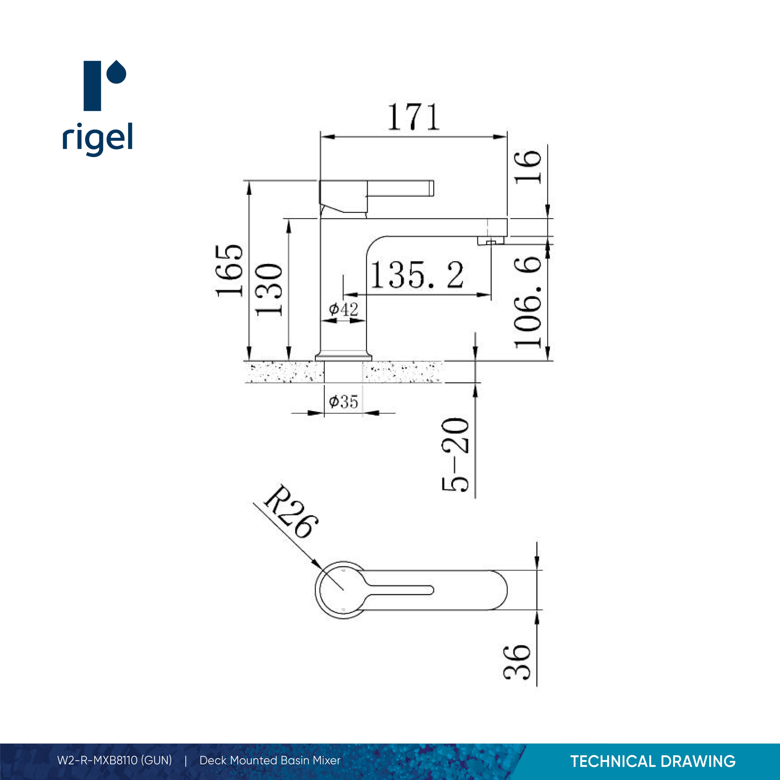RIGEL Basin Mixer Tap MXB8110 (CHROME) / MXB8110 (GUN) | Shopee Singapore