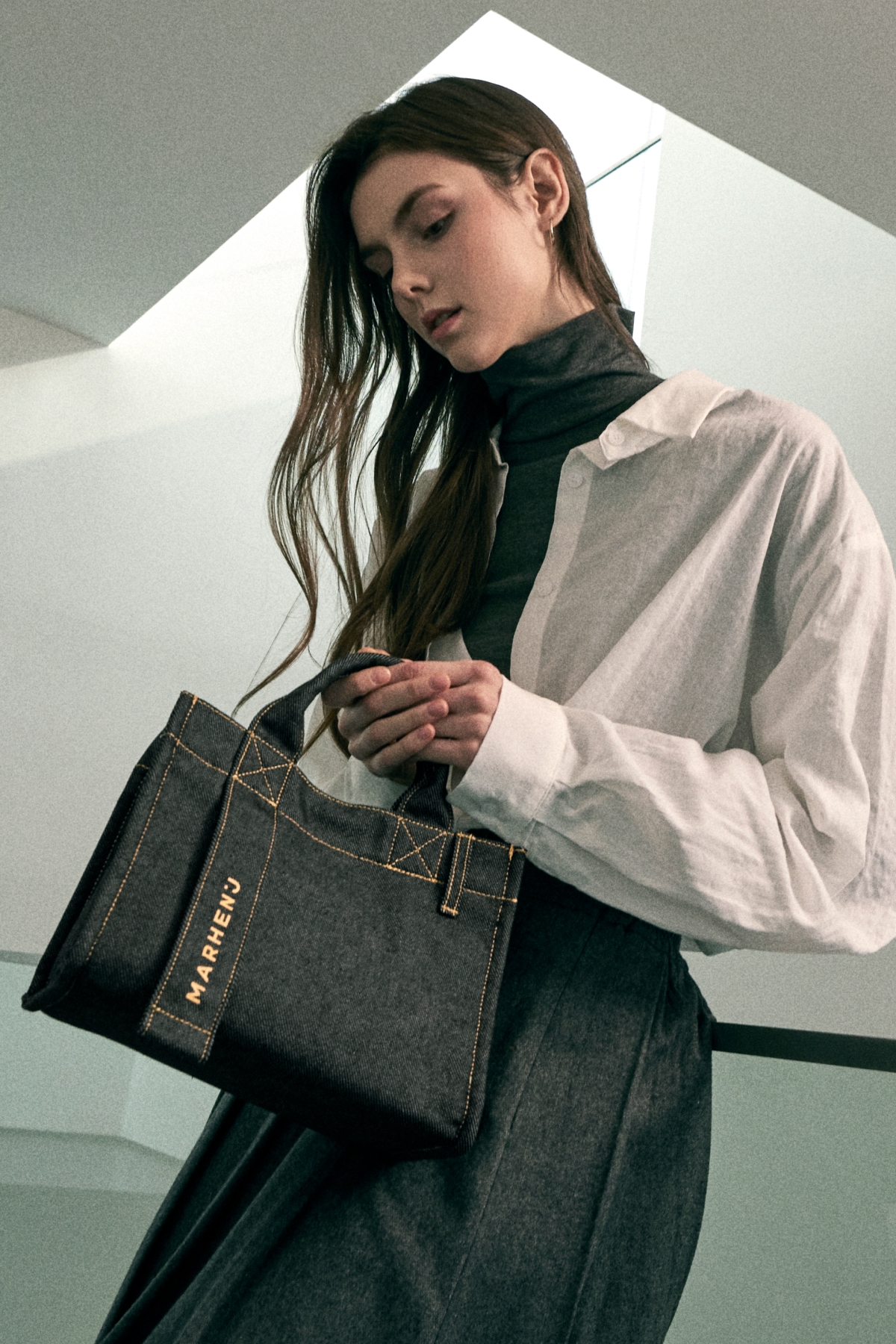 MARHEN.J Rico Mini Denim 3-WAY styling Tote Shoulder Crossbody Bag ...