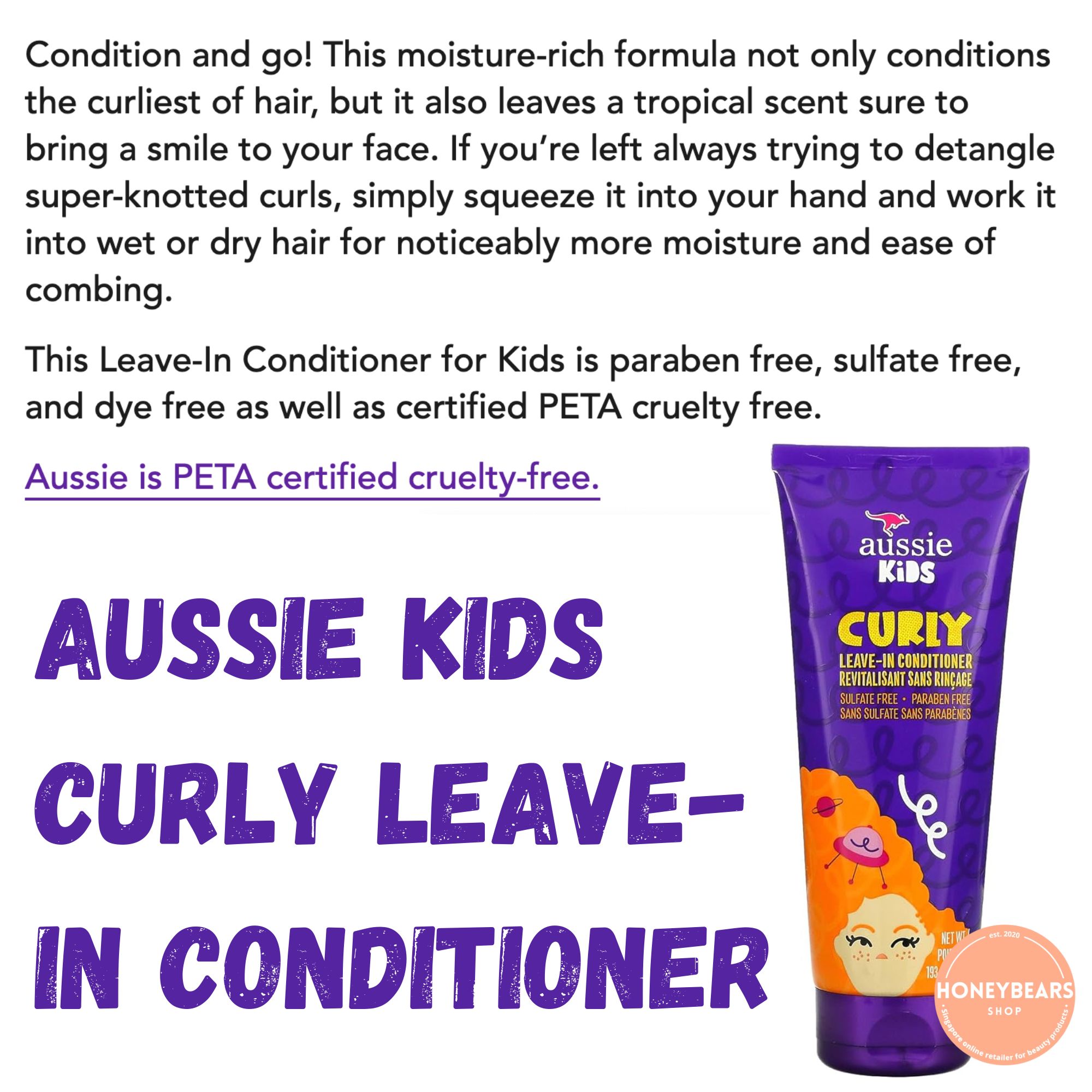 Aussie Kids Curly Hair Shampoo, Conditioner, Leave-in Curl Cream ...