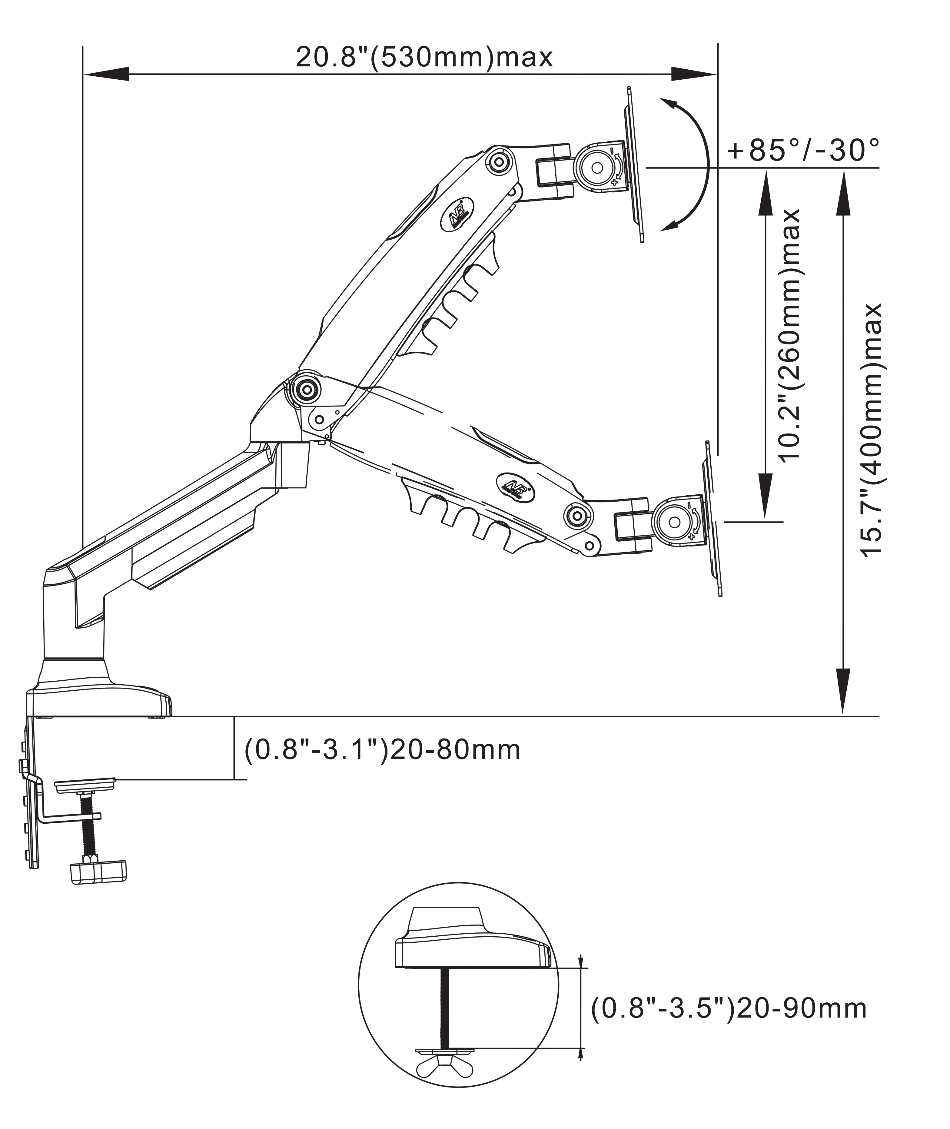 North Bayou NB, Monitor Stand, Monitor Bracket, Monitor Arm, F80 - NB ...
