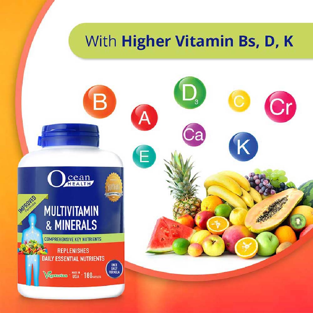 OCEAN HEALTH Multivitamin and Minerals Caplet Packset 180s x 2 | Shopee ...