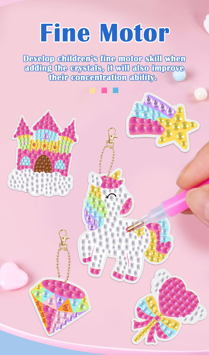 【15pcs】DIY GEM Keychains set, Diamond Art Pendant Kits, Handmade Mosaic ...