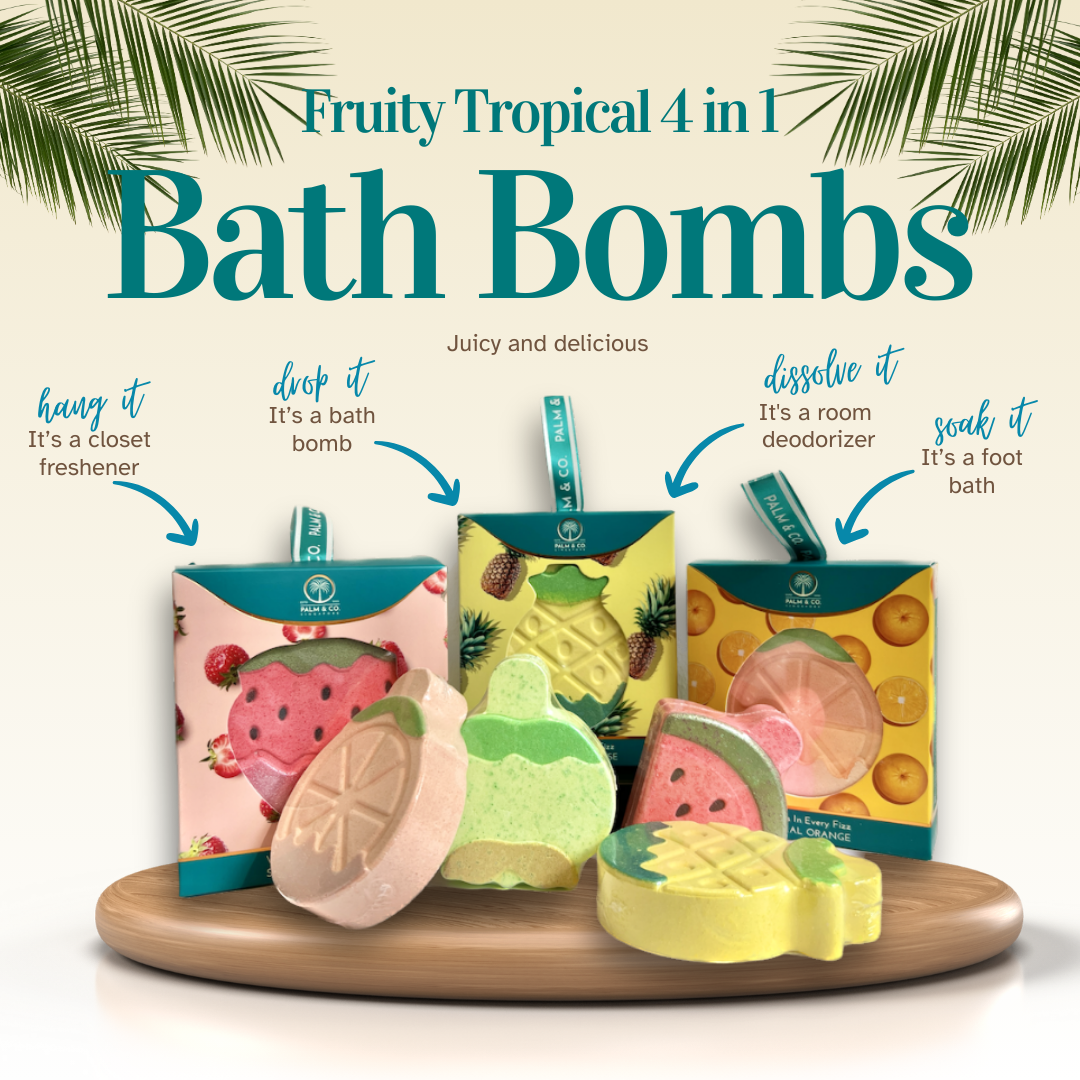 Palm & Co 4 in 1 Fruity Tropical Bath Bombs - 100g | Shopee Singapore