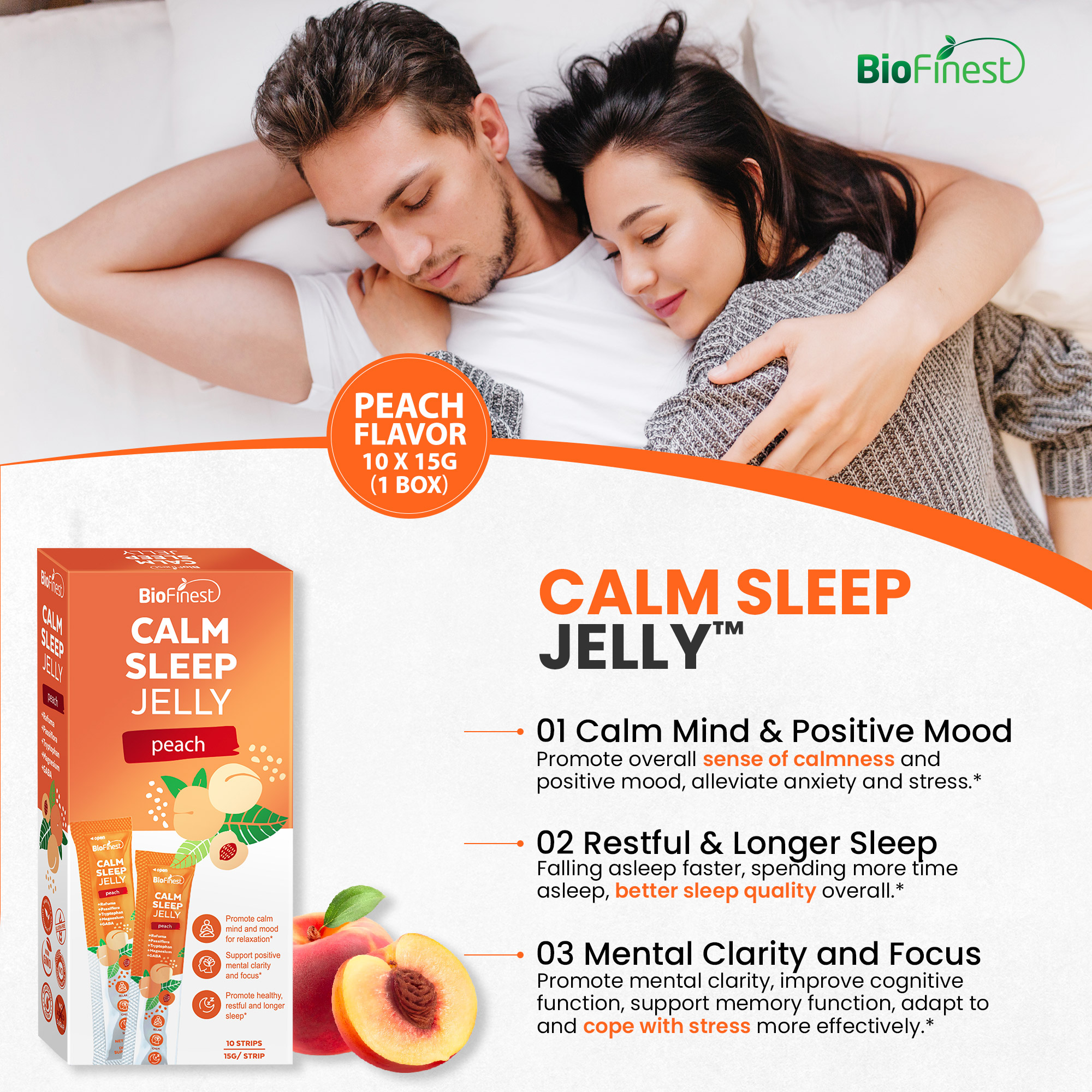 Biofinest Calm Sleep Jelly Supplement - GABA Tryptophan Glycine Calm ...