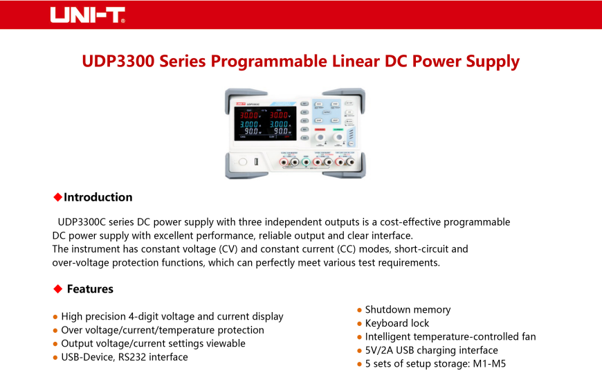 Uni-T UDP3303C, 3ch 30V, 3A, Programmable DC Power Supply (FOC Calibration Cert) | Shopee Singapore