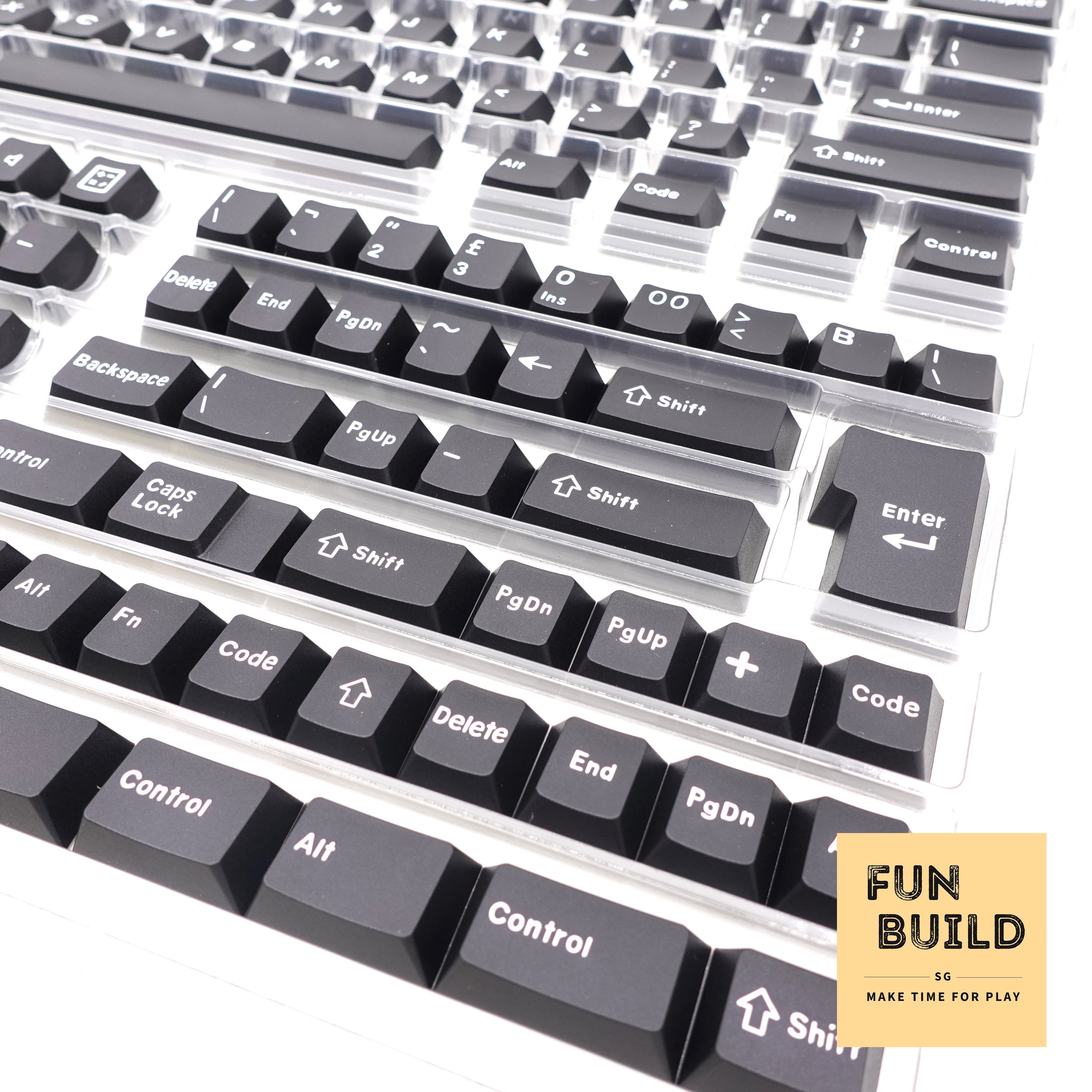 [WHITE ON BLACK WoB Keycaps][Cherry Profile] Double-shot Injection 173 ...