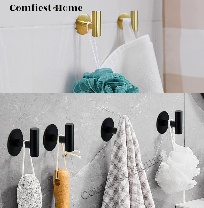 [SG Stock]3M Self Adhesive Bath Wall Hooks Rack Hanger Stainless Steel ...