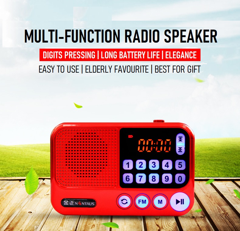 Nontaus S99 Large Display Elderly Portable FM Radio MP3 Player Speaker ...