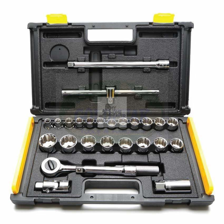 Stanley 1/2" Drive Socket Set with Spark Plug Socket / Flip Drive ...