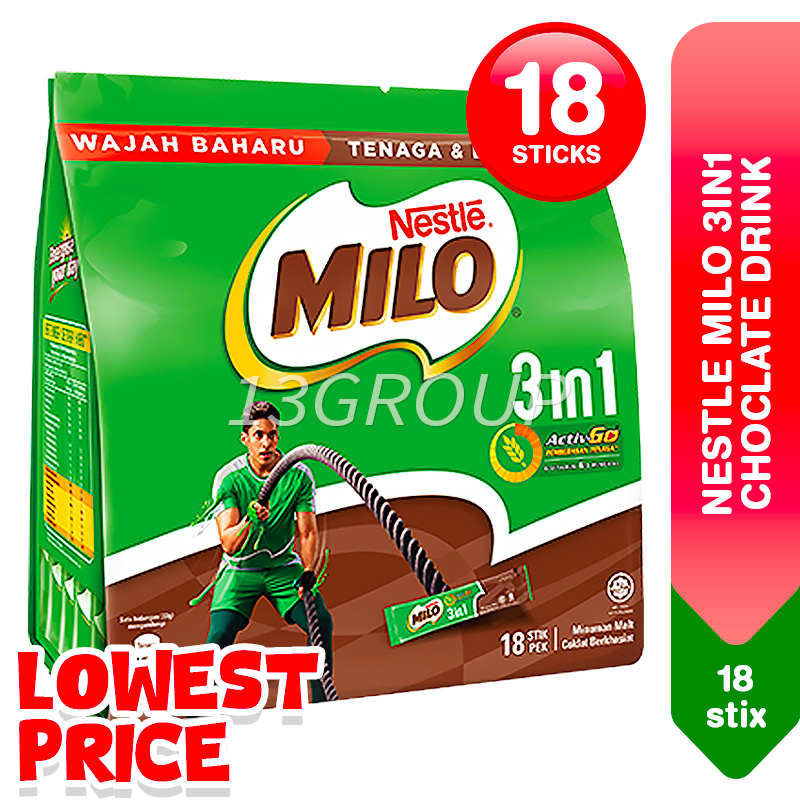 Milo 3in1 Powder Instant Chocolate Malt With Milk, 18x33g | Shopee ...
