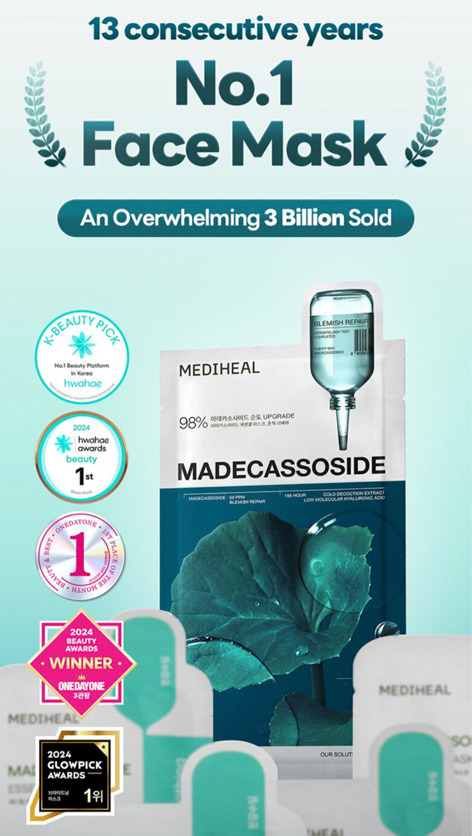 MEDIHEAL NEW Madecassoside Essential Sheet Mask Blemish Repair [Box10s ...