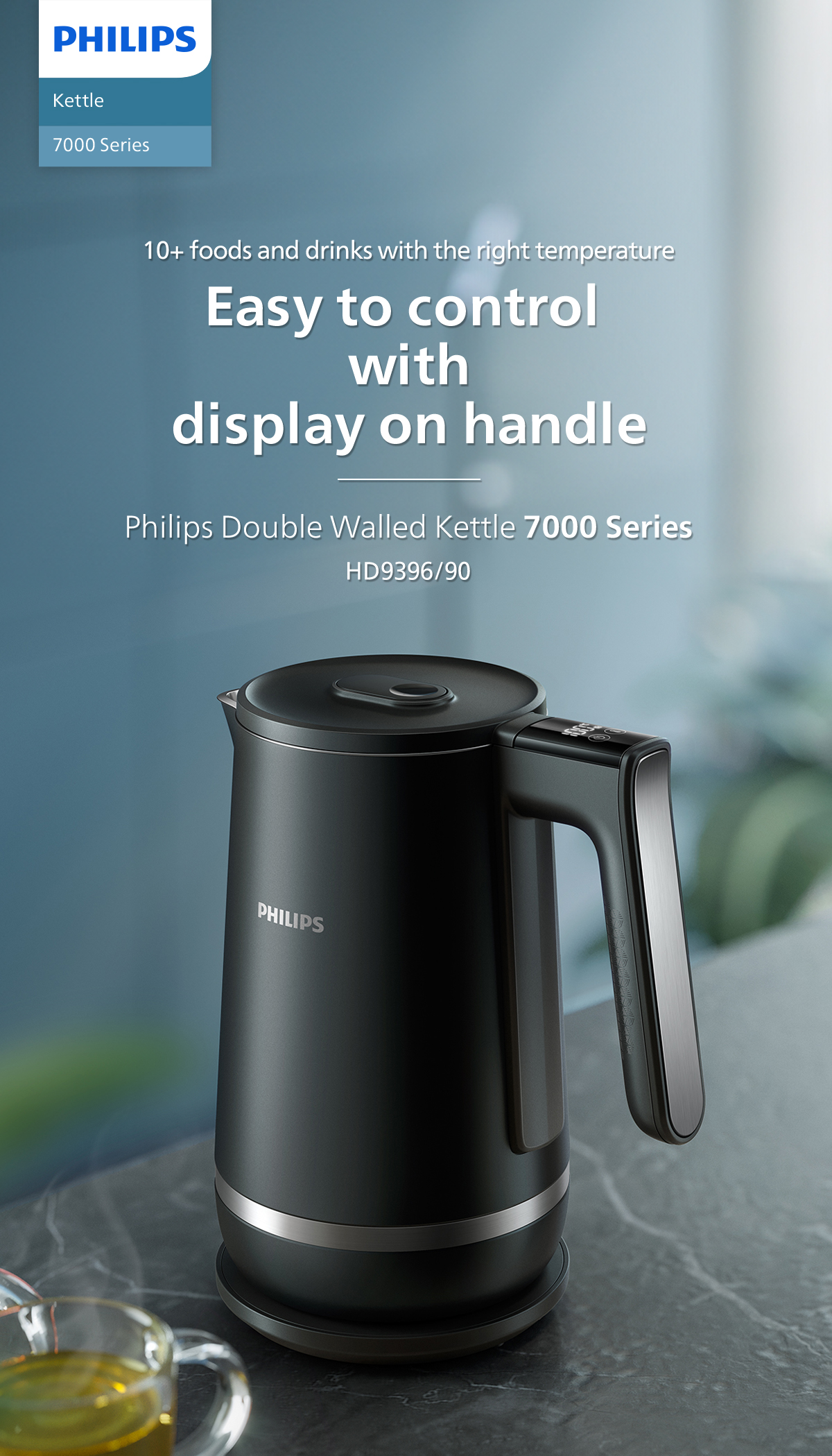 (NEW) PHILIPS Double Wall Kettle 7000 Series HD9396/90, 1.7L, Stainless ...