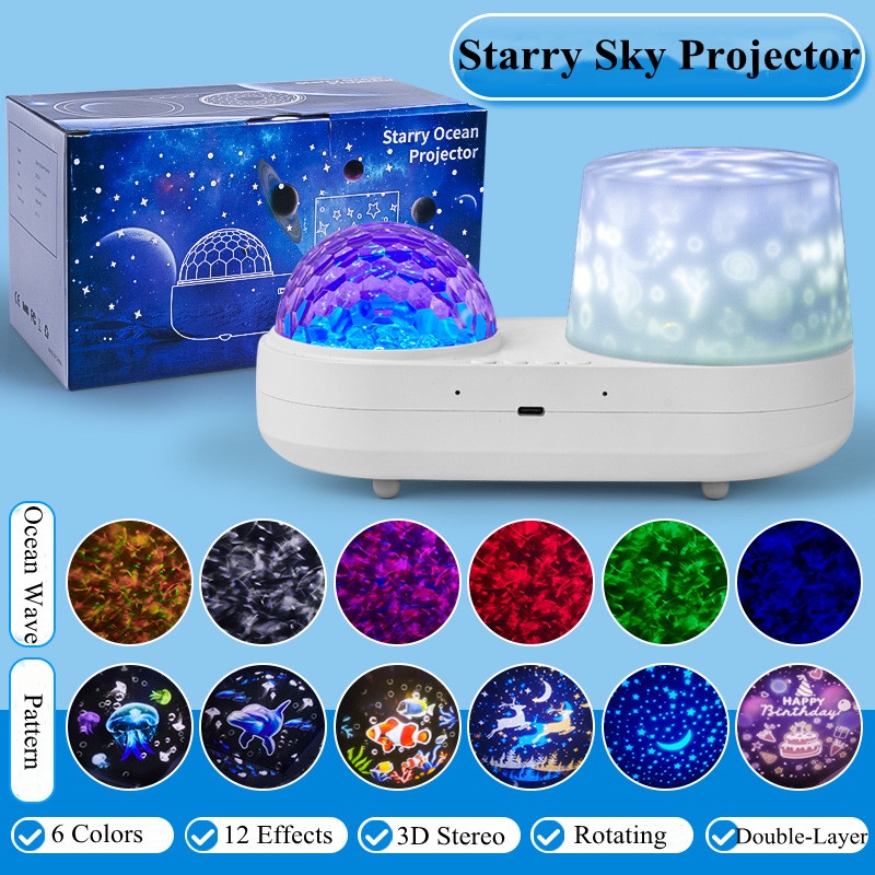 Ocean Light Projector for Bedroom Led Galaxy Sky Wave Color Rotating ...