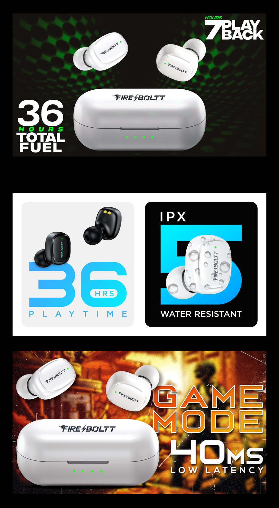 Fire Buds Kawaii: 36 Hrs. playtime, 8mm driver, dual mics, 40 ms low ...