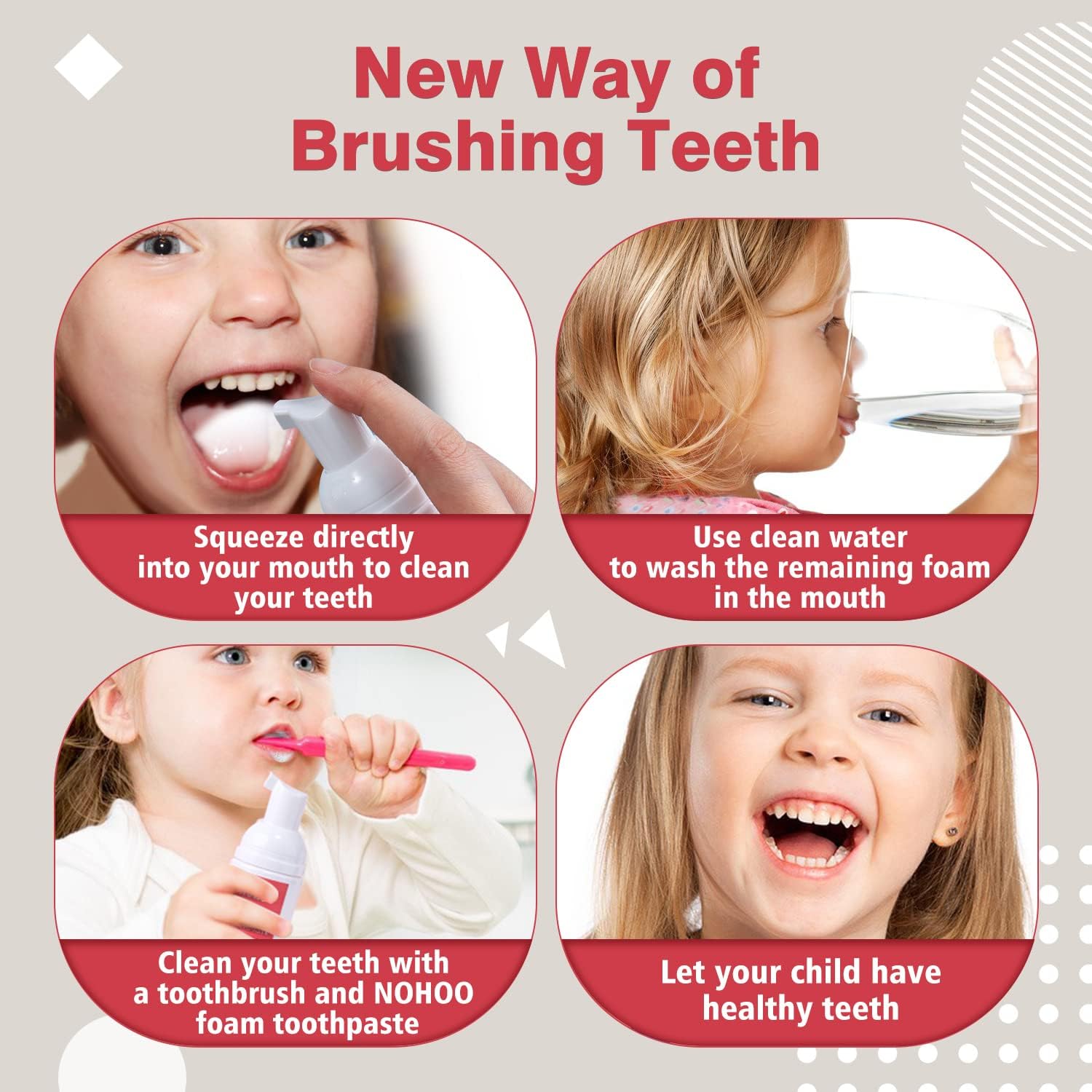 🌟💯% AUTHENTIC🌟 NOHOO Kids Foam Toothpaste with Fruit Flavor, Fluoride ...