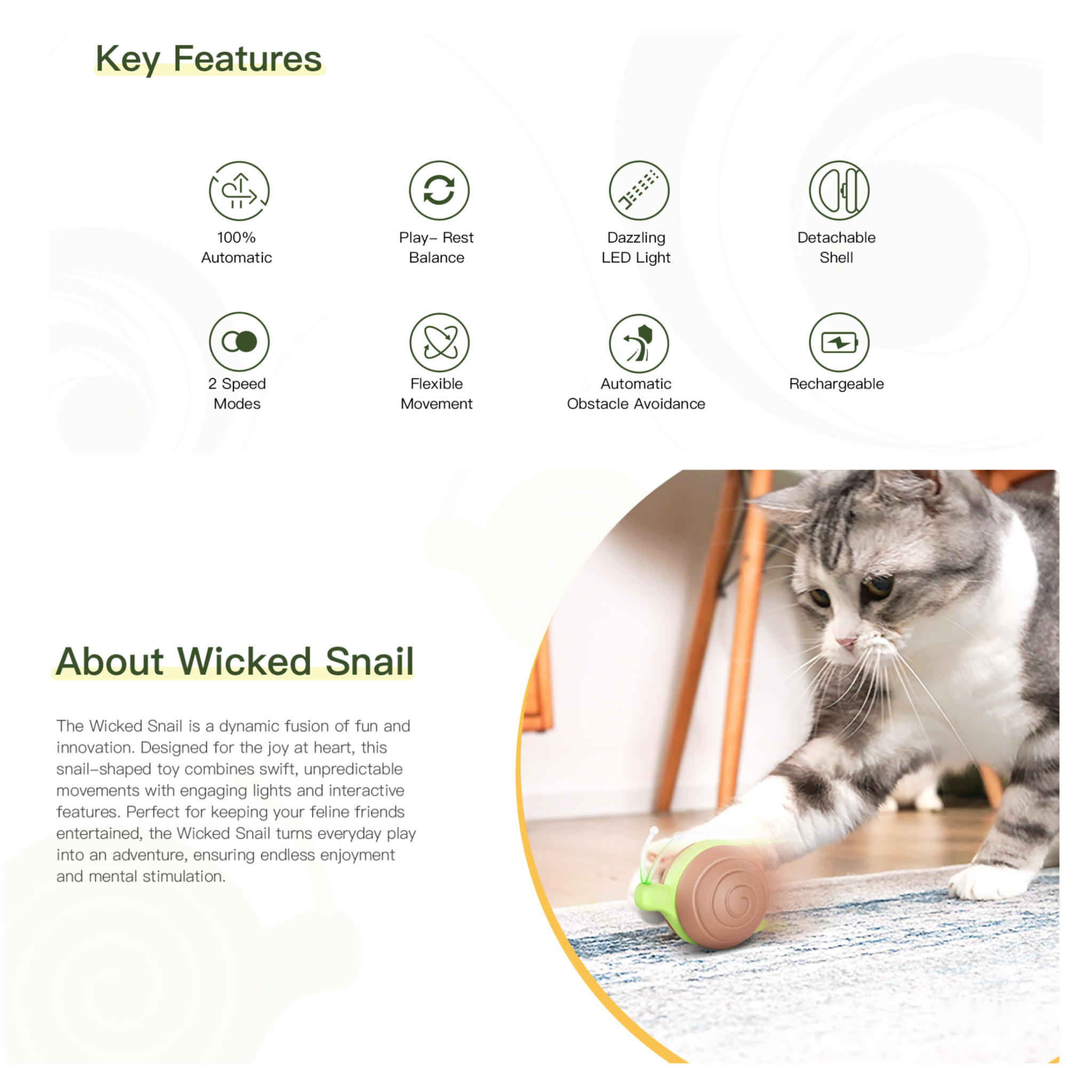 *SALE!* Cheerble Wicked Snail Smart Interactive Cat Toy | Shopee Singapore