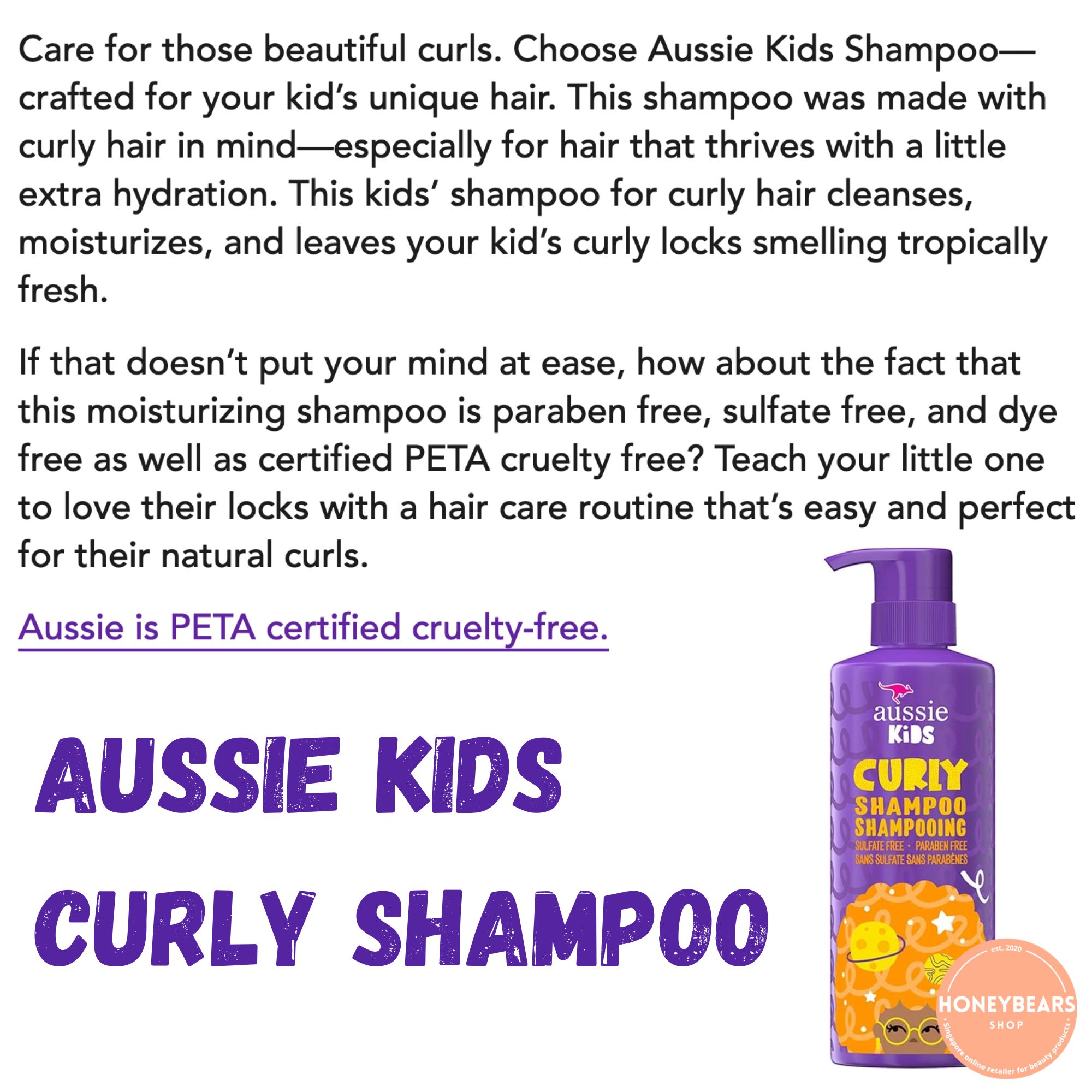 Aussie Kids Curly Hair Shampoo, Conditioner, Leave-in Curl Cream ...