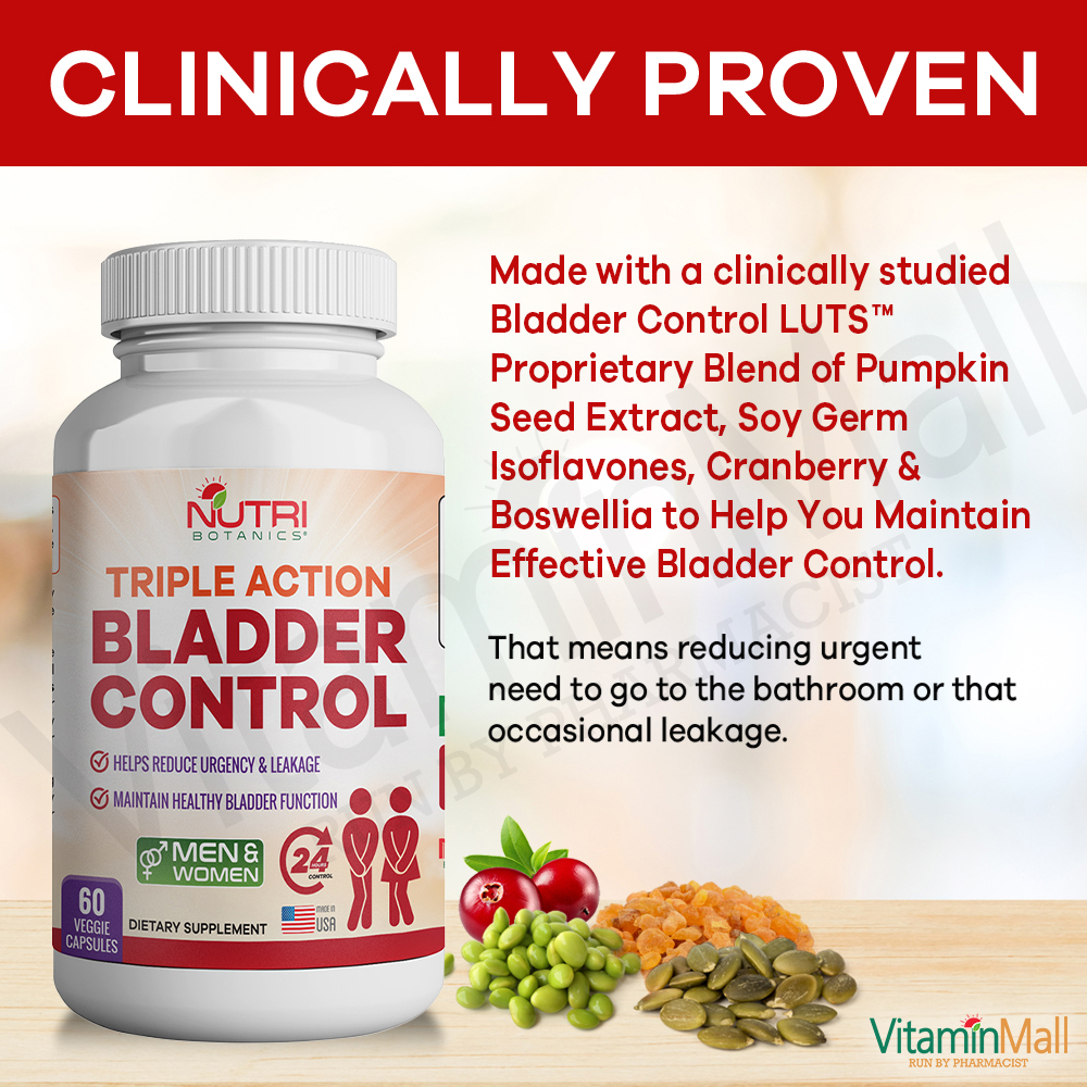 [TWIN PACK] Nutri Botanic Triple Action Bladder Control Supplement ...