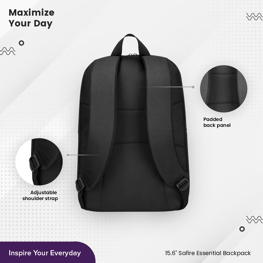 Targus 15.6" Safire Essential Backpack (Black) - TBB580 | Shopee Singapore