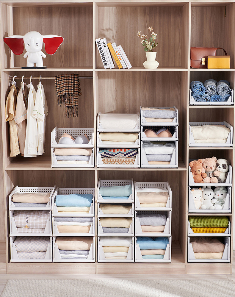 [SG] New Stackable Wardrobe Organizer Retractable Drawer Storage Multi ...