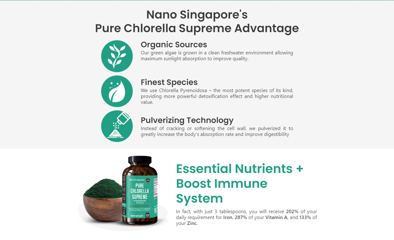 Chlorella Supplement Pure Chlorella Supreme - Highly Purified Chlorella ...
