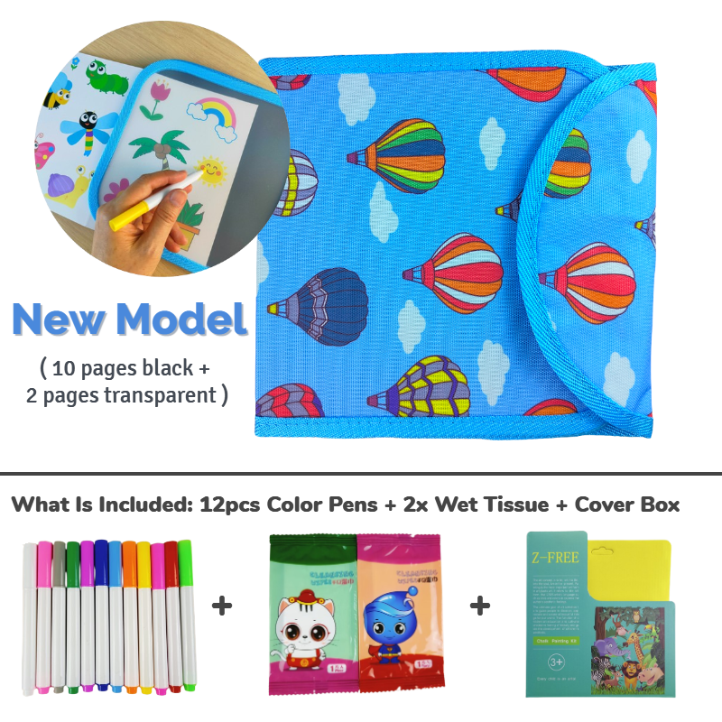 Reusable Drawing Book Toy Painting for Kids | Portable Chalk Board / 3 ...