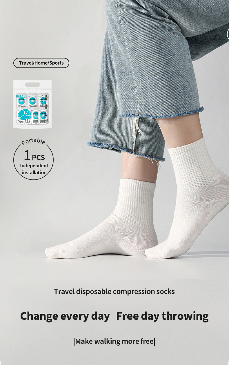 (HOME+) Disposable Socks for Travel Sports Men's and Women's Socks ...