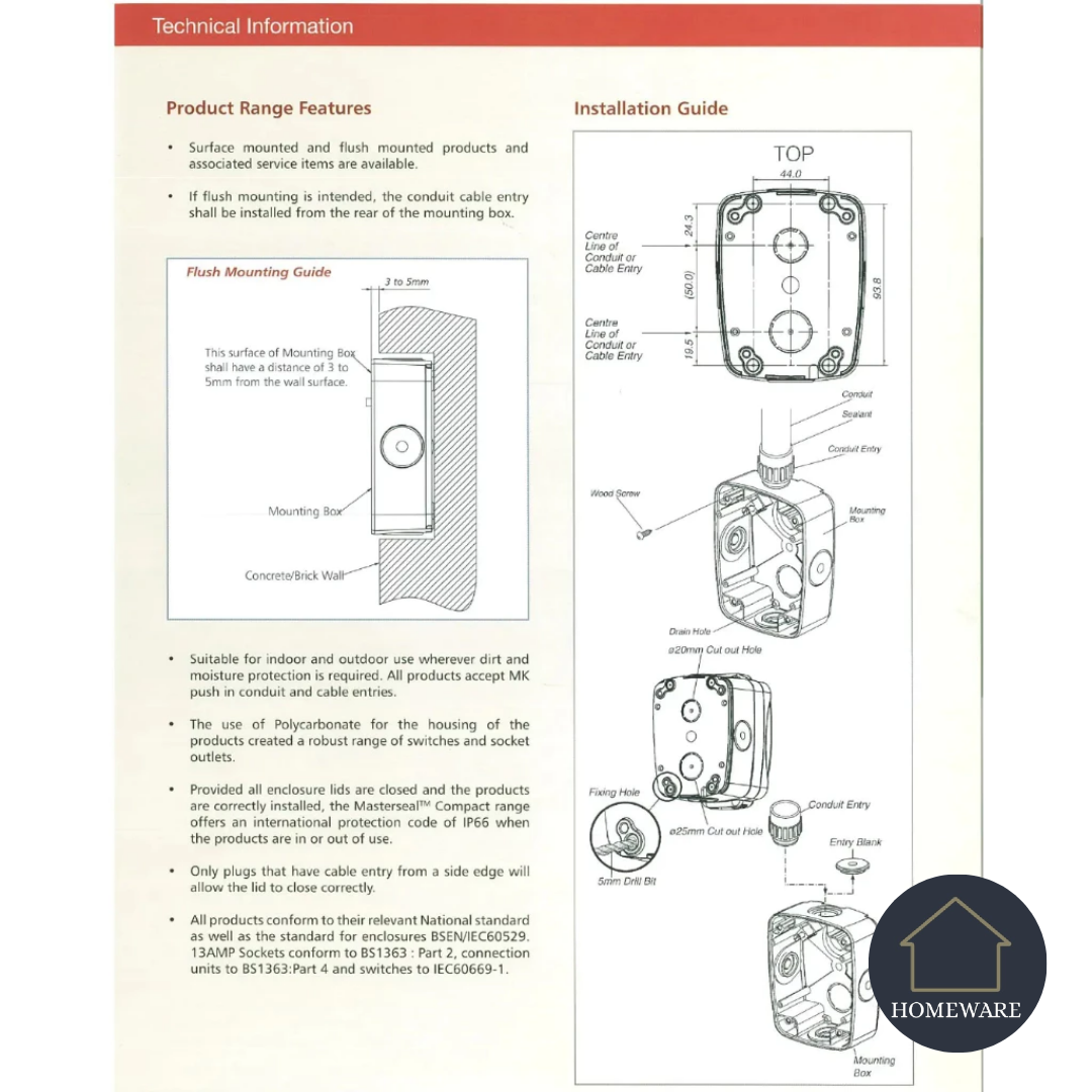 MK Masterseal IP66 Waterproof Socket | Shopee Singapore