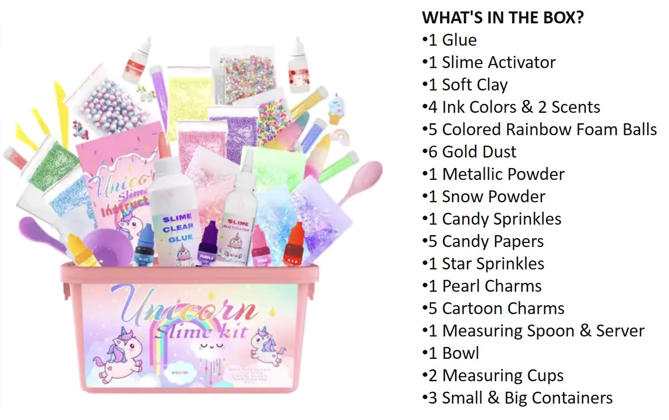 Slime Kit Slime DIY Making Kit For Girls Boys Ice Cream Slime Mermaid ...