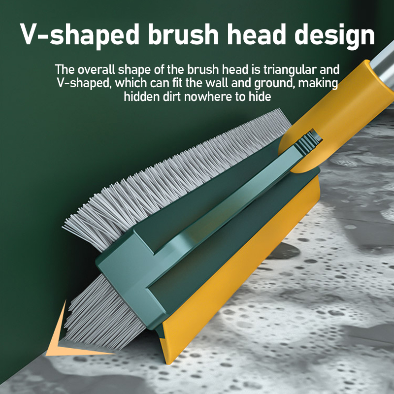 【SG Seller】3 in1 Floor Cleaning Brush Long Handle V Shape Brush Tile ...