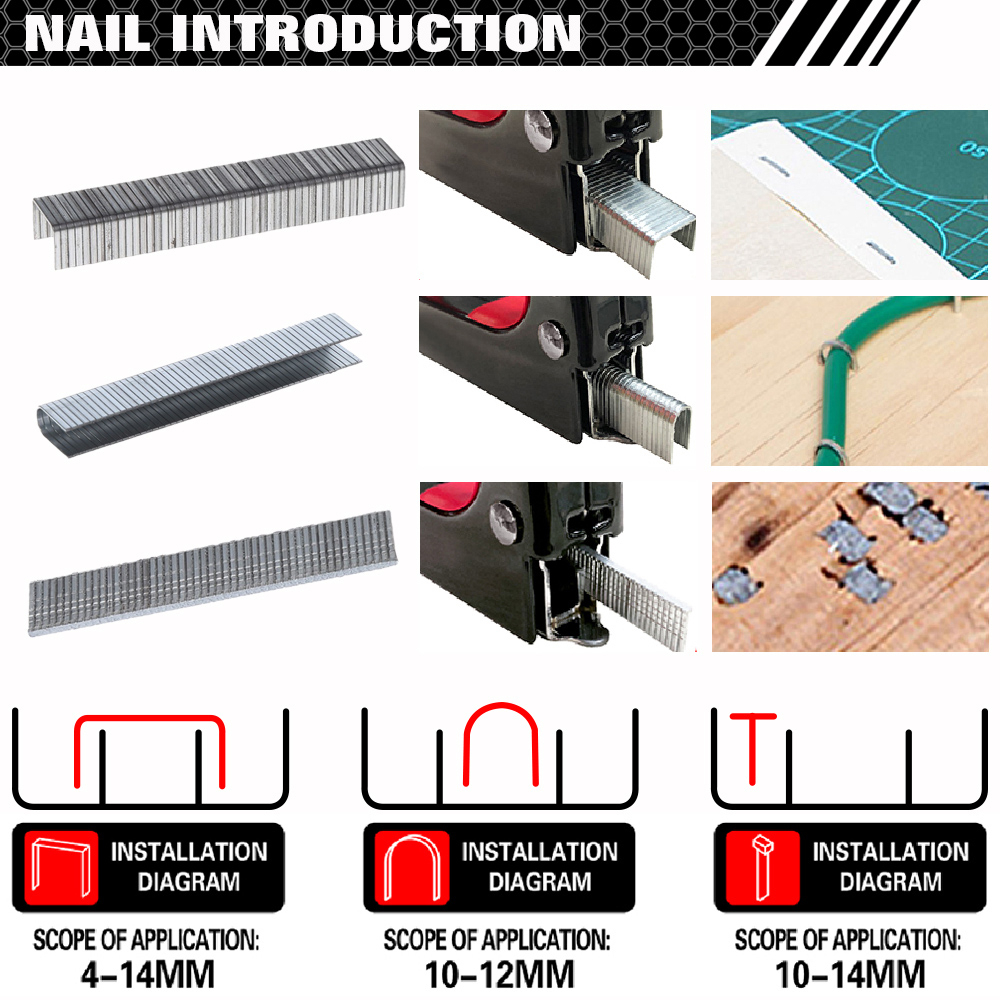 【sg】All-Steel Staple Gun Tacker U-Shape Nails Stapler Rapid Heavy Duty ...