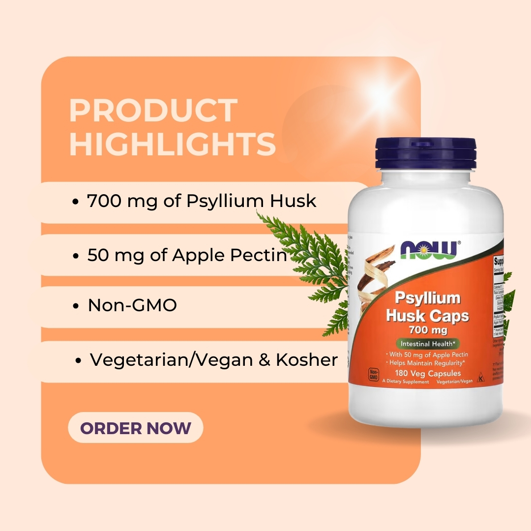 NOW Foods, Psyllium Husk Caps, 700 mg, Apple Pectin, Enhances Digestive ...