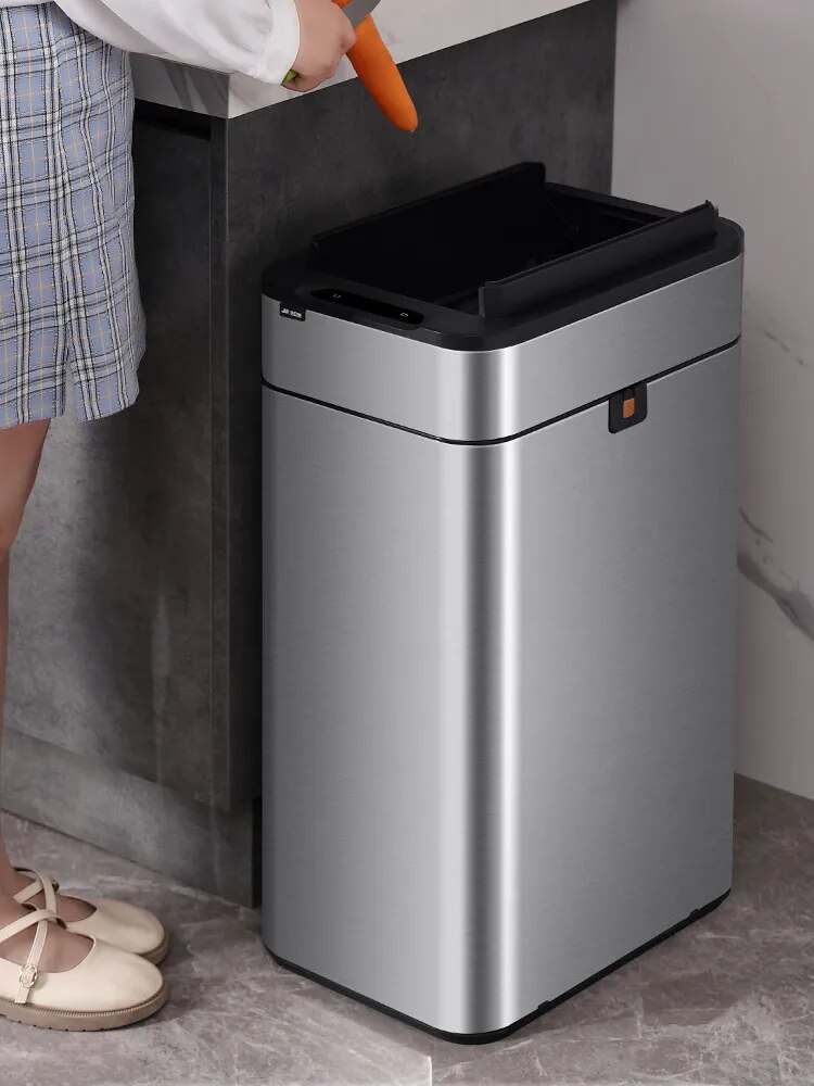 Smart Dustbin Kitchen Rubbish Bin Large Trash Bin Stainless Steel ...