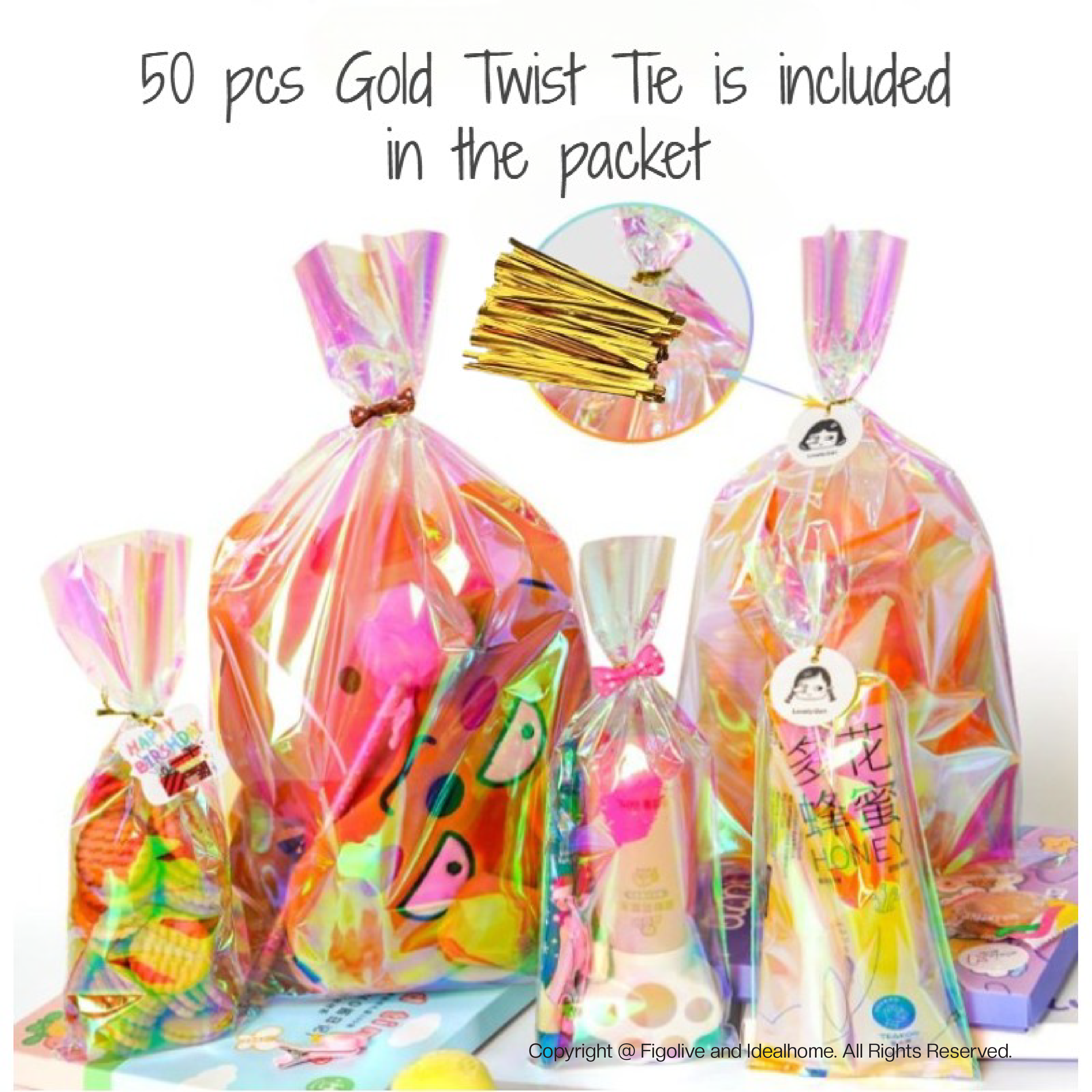 [SG Instock] 50pcs Holographic Rainbow Goodie Gift Bag for Candy Party ...