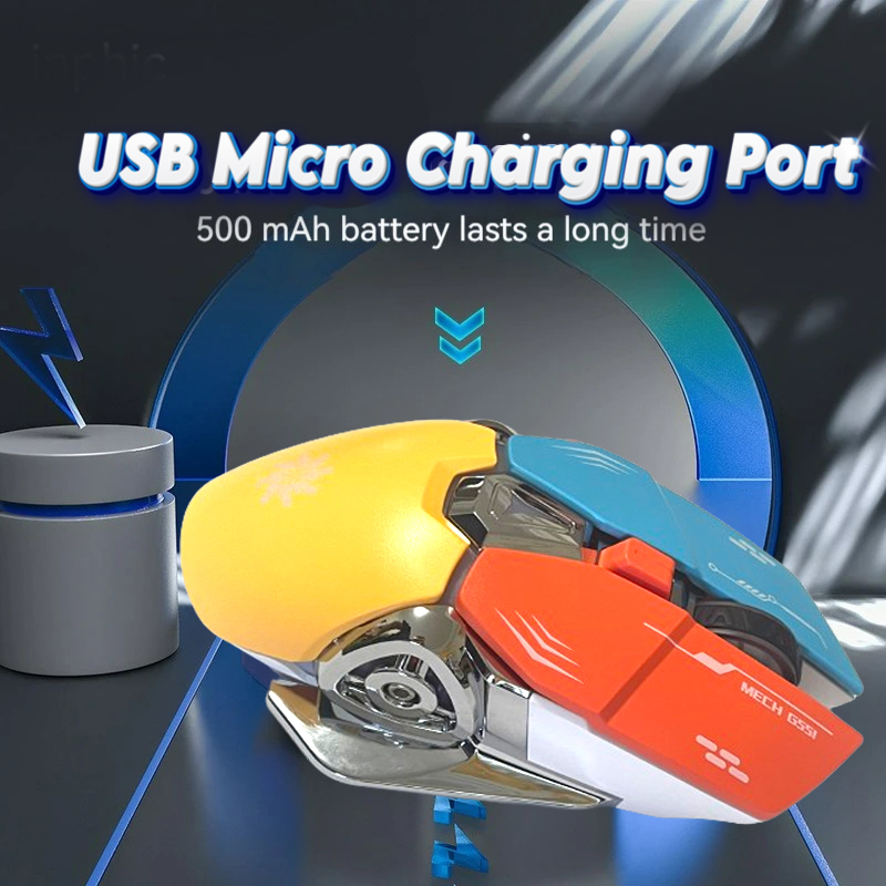 Wireless Mouse Silent Rechargeable Mouse Type-C LED Light Mouse For ...