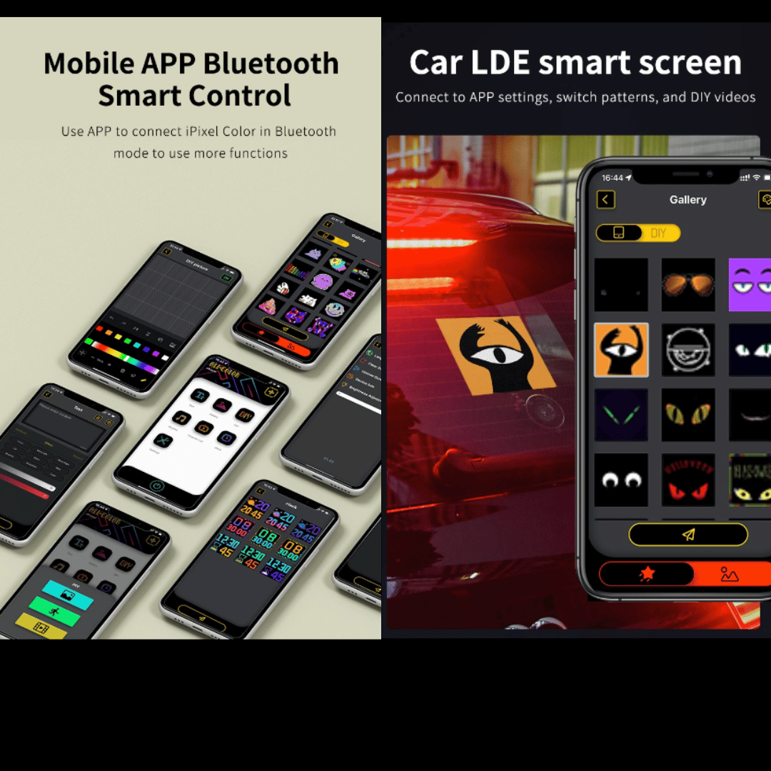 Multi-Purpose Car Window Mobile App Control LED Pixel Animated Display ...