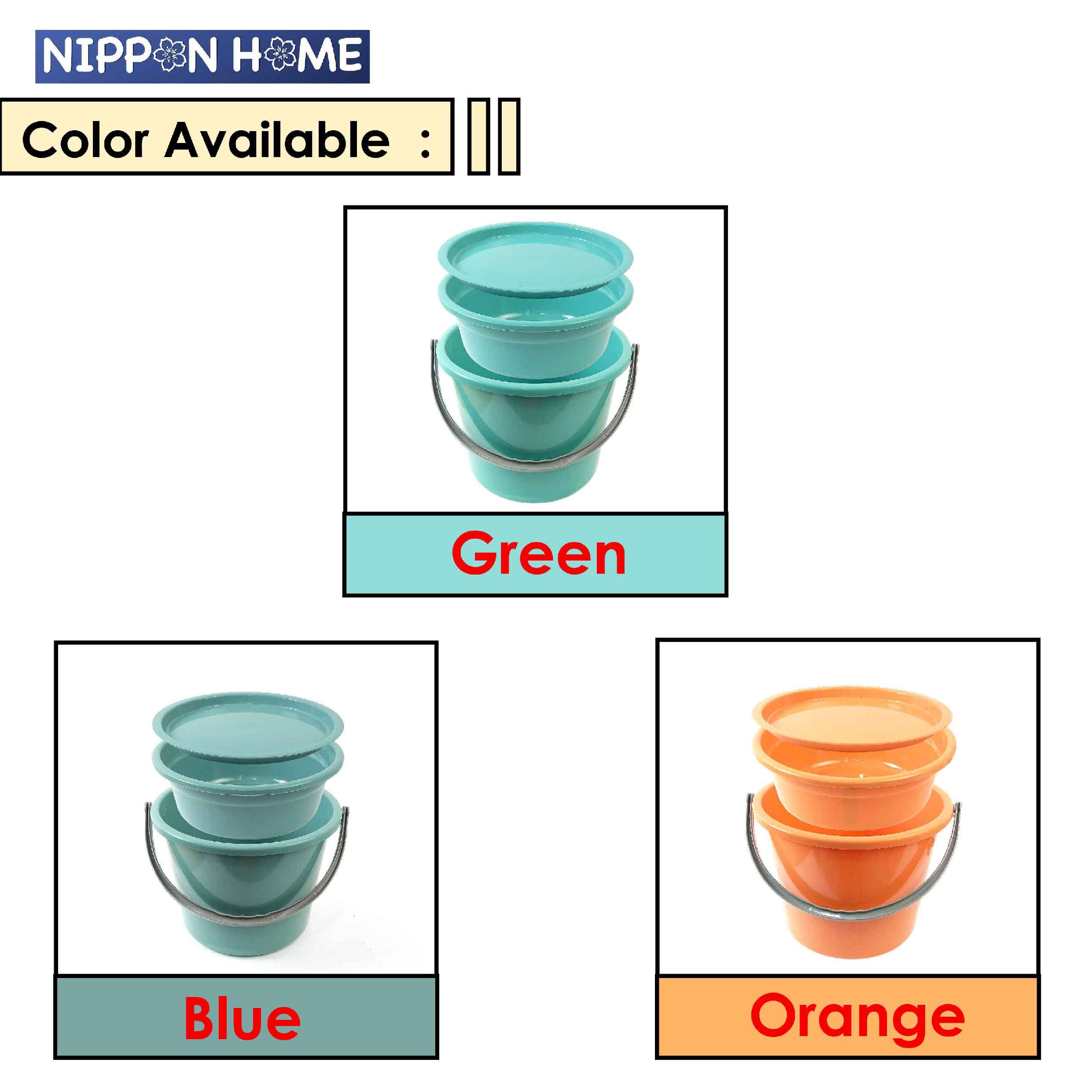 [Household] Water Pail Bucket Set With Handle & Cover 8L 10L 15L ...
