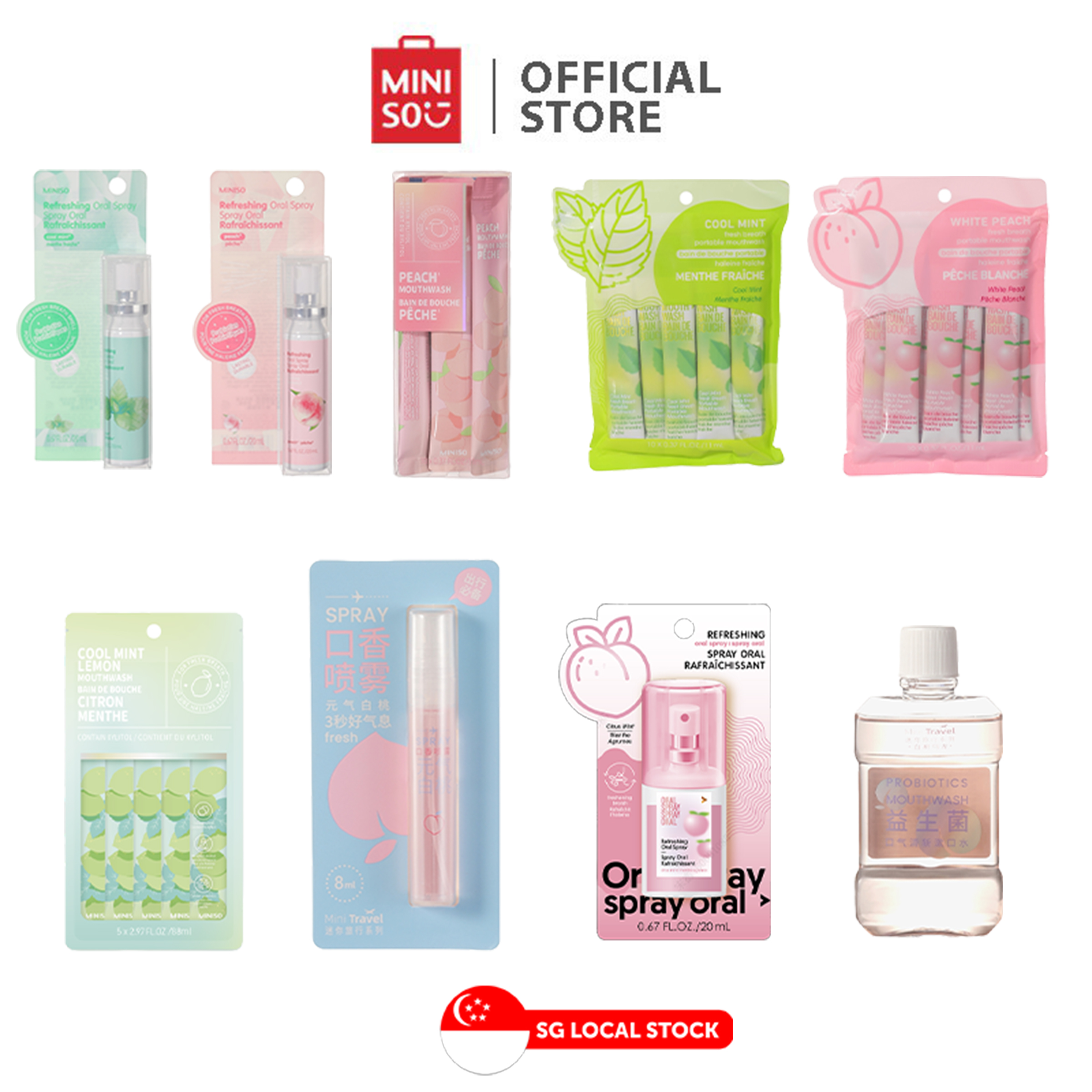 MINISO Fresh Breath Oral Spray(20ml)/Peach Mouthwash/Oral Spray ...