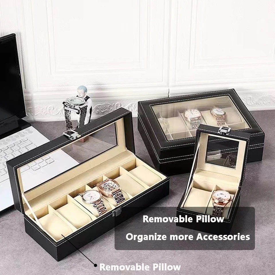 [ SG Stock ] 3/6/12 Slots PVC Watch Storage Box / Watch Display Box ...