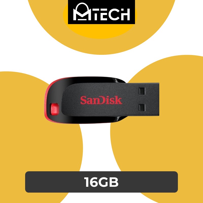 Mtech SanDisk Cruzer Blade USB2.0 Flash Drive SDCZ50 16GB | 32GB | 64GB ...