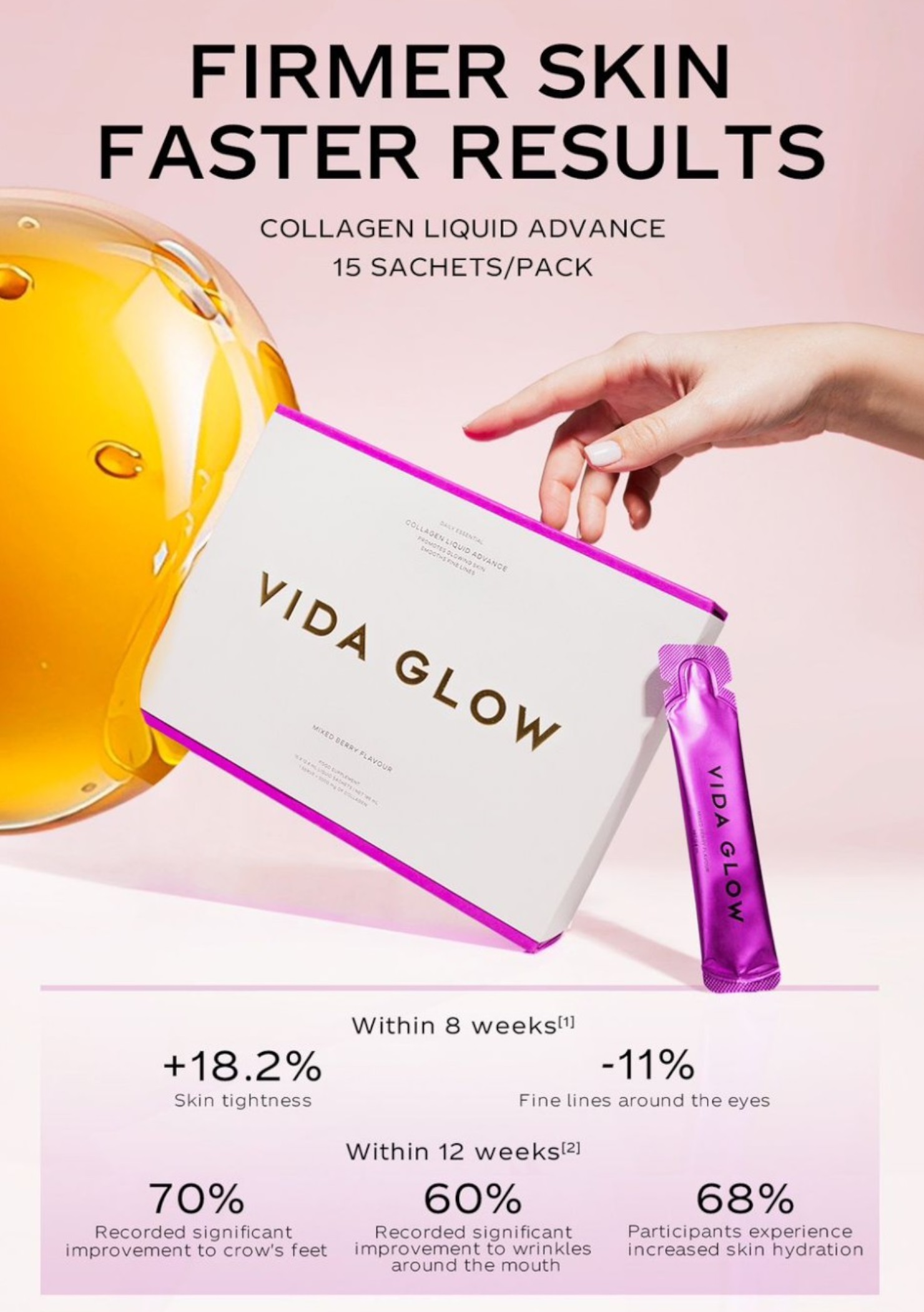 【Authentic & Ready Stock】 Vida Glow Collagen Liquid Advance 15 Sachets ...