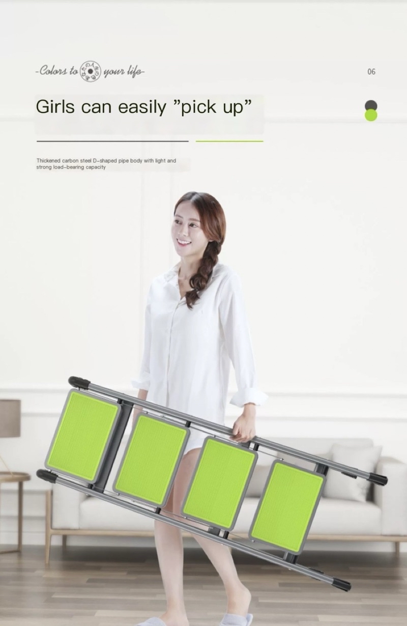 Household foldable and retractable ladder, indoor multi-functional ...