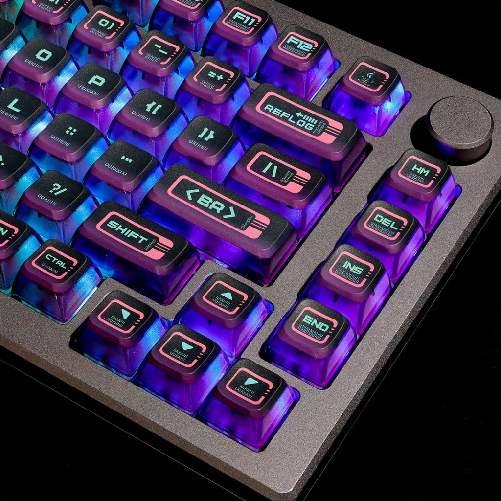 PIIFOX Cyberpunk/Binary Terminal ASA Profile PBT Keycap Set: 117 Keys ...