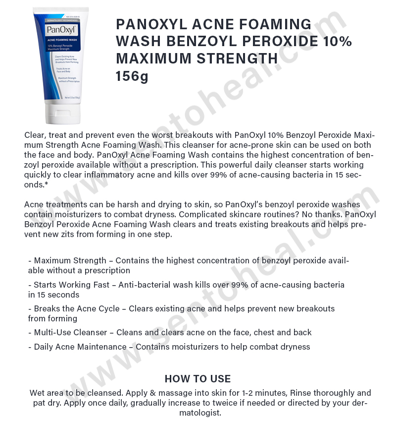 PanOxyl- Acne/Foaming Wash/Benzoyl Peroxide/ Moisturizer/Maximum/Oil ...