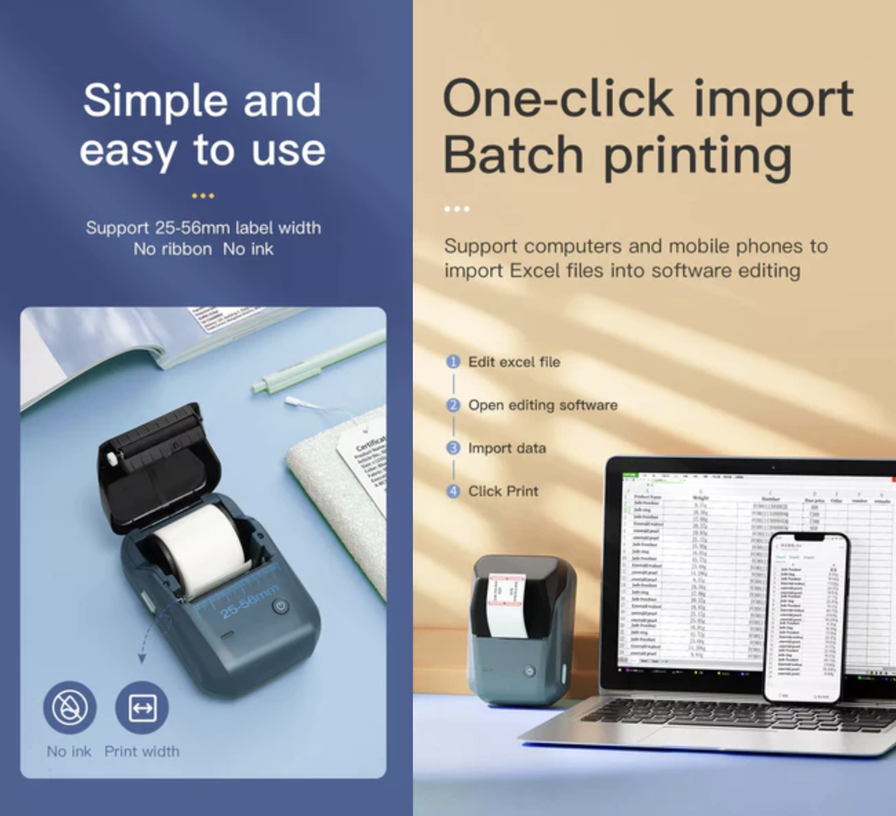 NIIMBOT B1 Portable Thermal Inkless Label Printer | Shopee Singapore