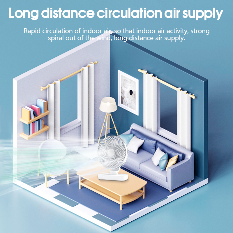 【SG Ready Stock】Portable Auto Rotate Fan USB Rechargeable Desktop Fan ...