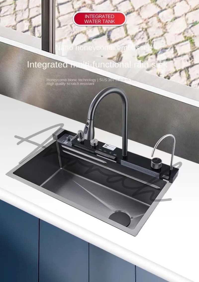 [ARORAH] Ready Stock Piano Key 1 Modern Waterfall Hydropower Kitchen ...