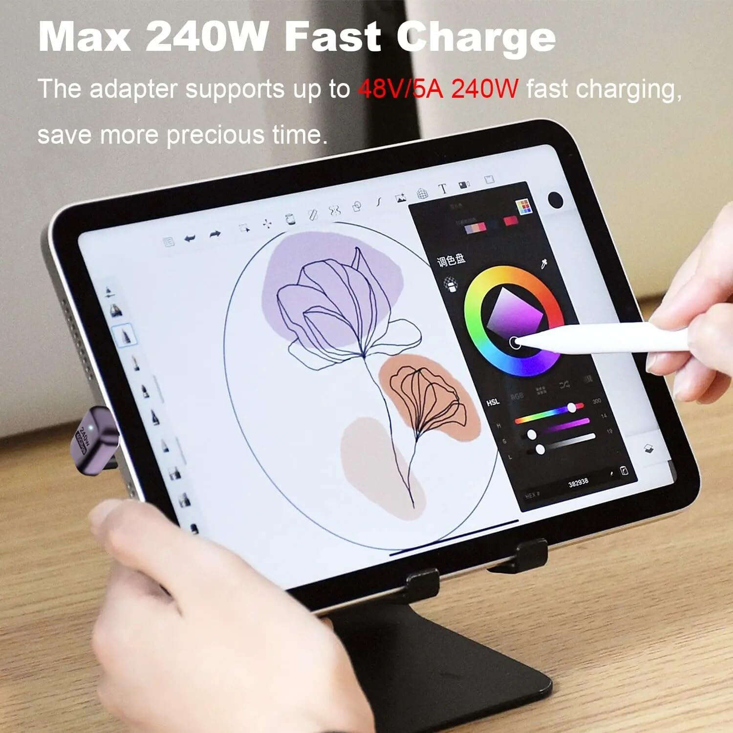 USB C U Shape Adapter 40Gbps [180 Degree USB C Type C Angle USB-C Male ...