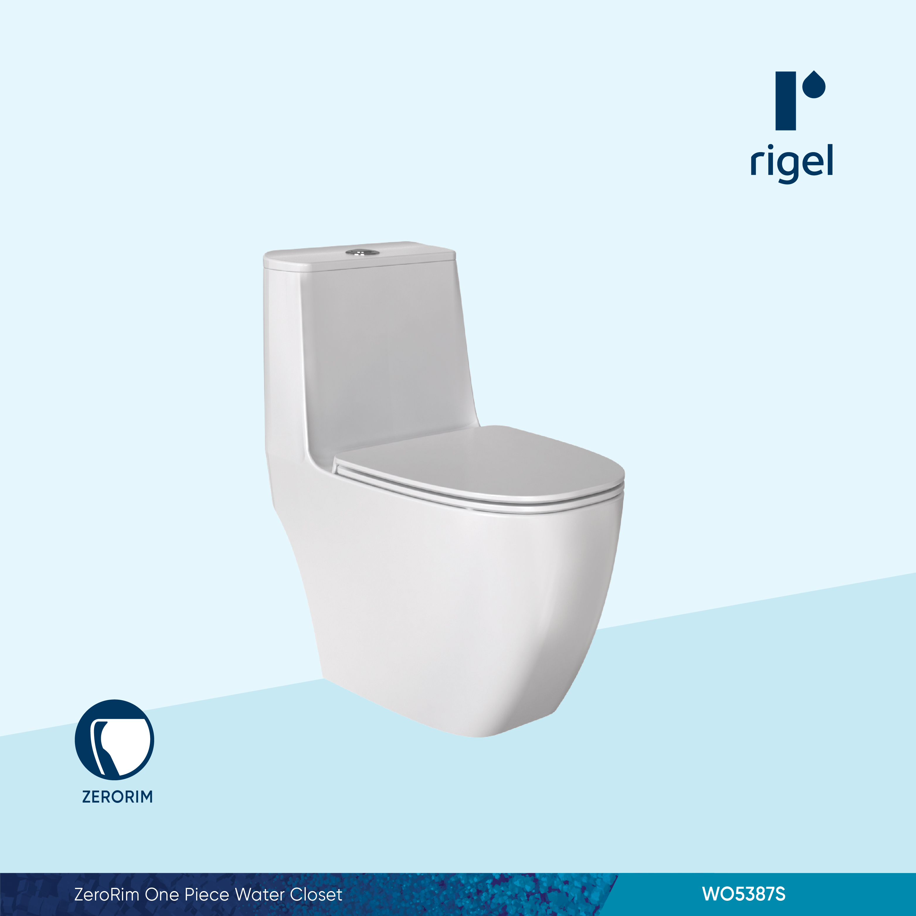RIGEL Zerorim One-piece Toilet Bowl WO5387F Impression | Shopee Singapore