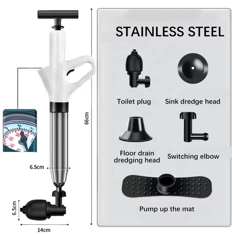 Drain clog remover drain cleaner toilet flush valve pipe declogger sink ...